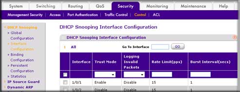 How do I configure Dynamic ARP Inspection (DAI) with IP Source Guard using the web interface on ...
